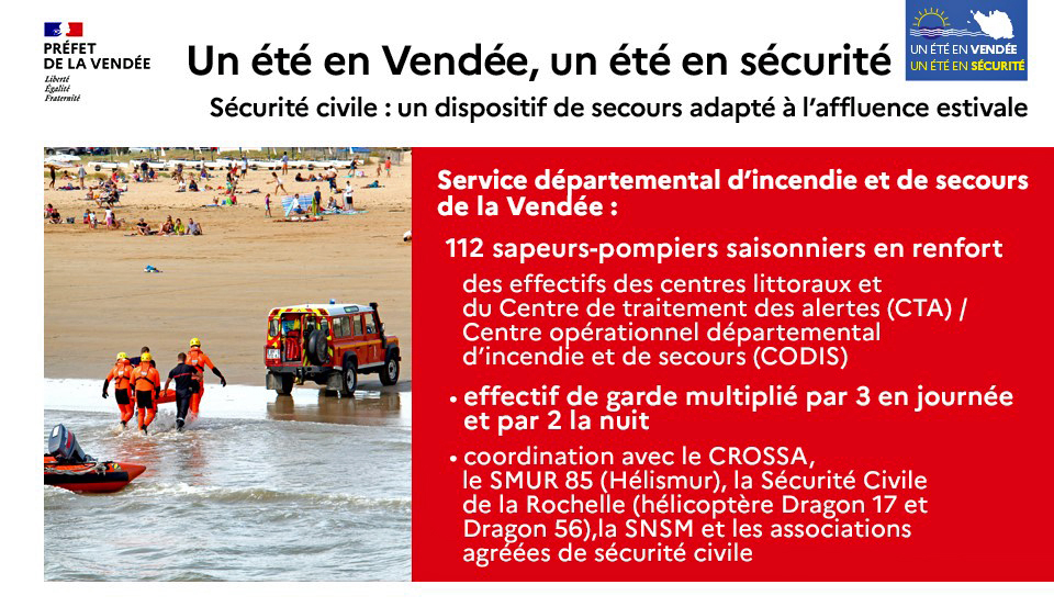 Dispositif renforcé pour la période estivale en Vendée. - Ma ville ...